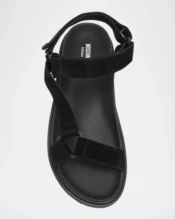 Moschino Leather And Suede Sandals