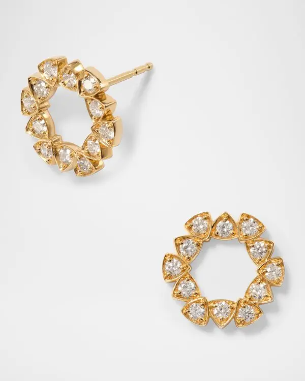 JAMIE TURNER 18k Yellow Gold Della Diamond Stud Earrings - Diamond And Gold