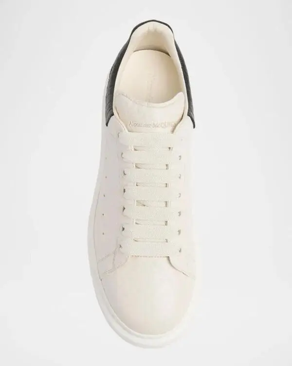 Alexander McQueen Oversized Grainy Leather Low-top Sneakers - Naturlblk