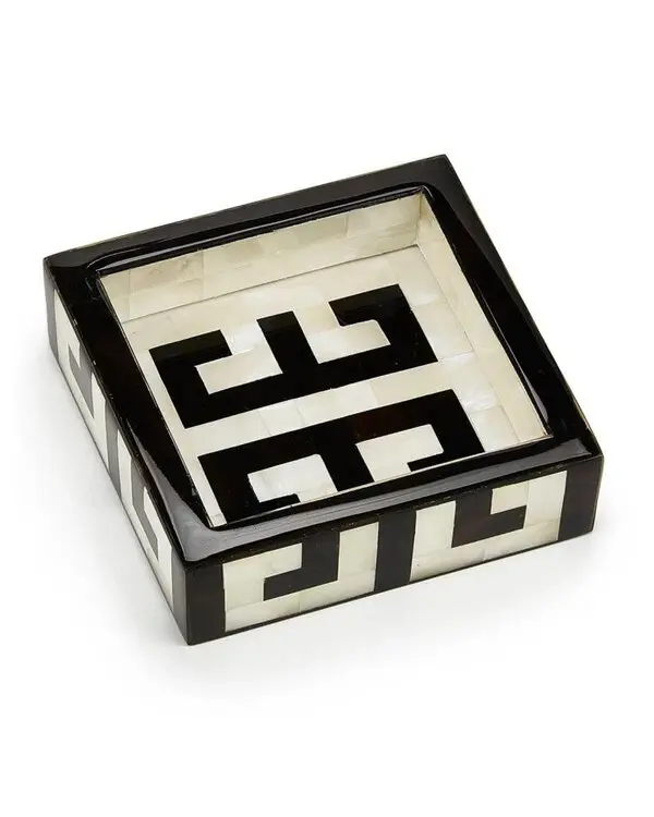 LABRAZEL Greek Key Soap Dish - Ivory/ebony