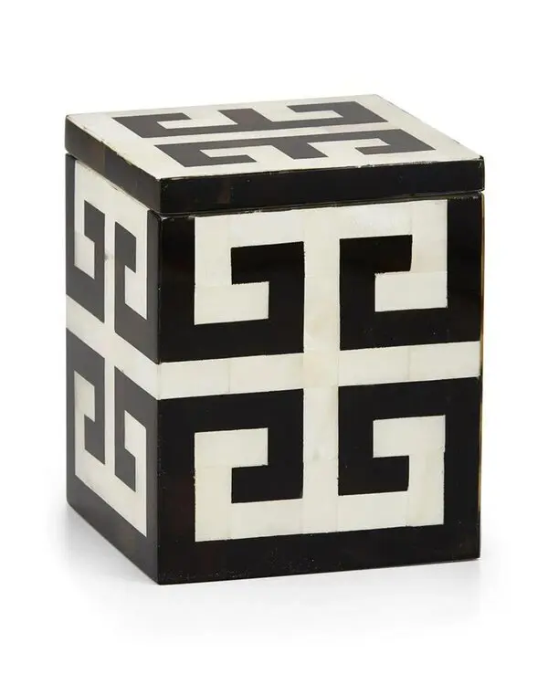 LABRAZEL Greek Key Canister - Ivory/ebony