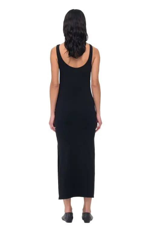 Another Tomorrow U-neck Tank Dress - Black