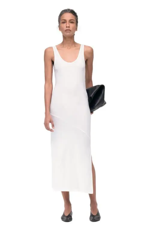 Another Tomorrow U-neck Tank Dress - White