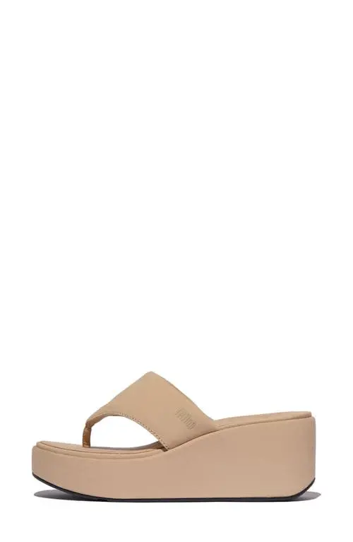 Fitflop Platform Wedge Toe Post Sandal - Classic Beige