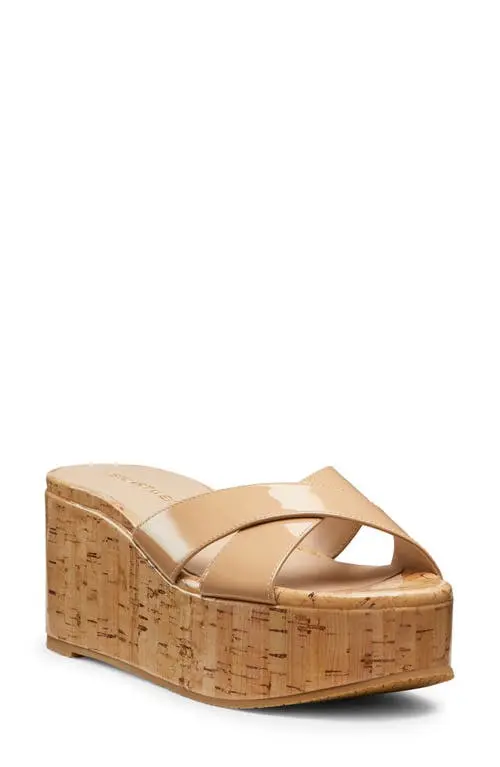STUART WEITZMAN Dayna Platform Wedge Sandal - Adobe