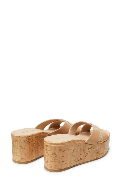 STUART WEITZMAN Dayna Platform Wedge Sandal - Adobe