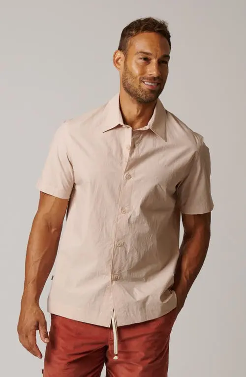 LEISURE LAB Short Sleeve Cotton Button Up - Coral