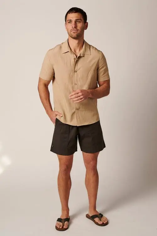 LEISURE LAB Cabana Button Up - Shitake