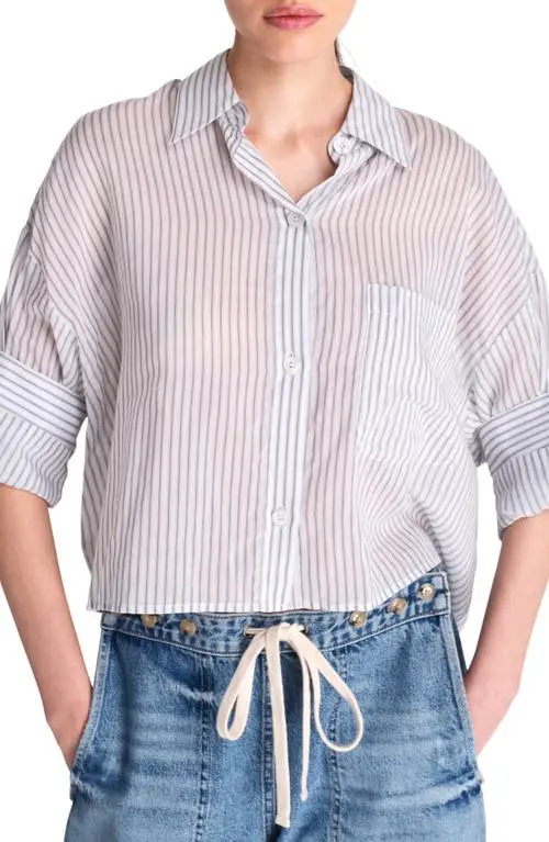 TWP Next Ex Crop Button-up Shirt - Harbor Grey Multi