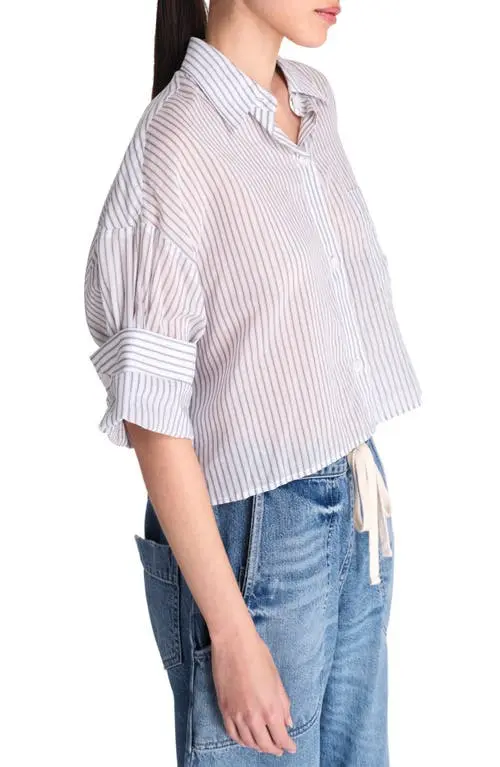 TWP Next Ex Crop Button-up Shirt - Harbor Grey Multi