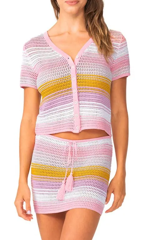 PQ SWIM Ellie Open Stitch Cover-up Top - Clementine