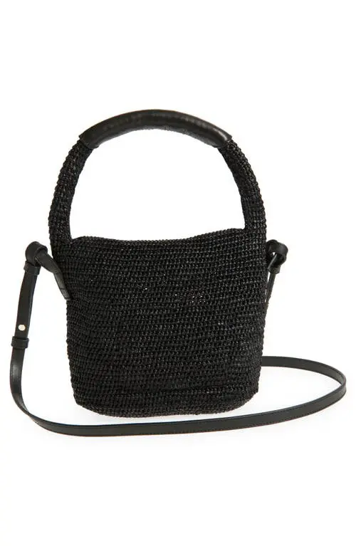 Helen Kaminski Yala Mini Raffia Shoulder Bag - Charcoal/ Black