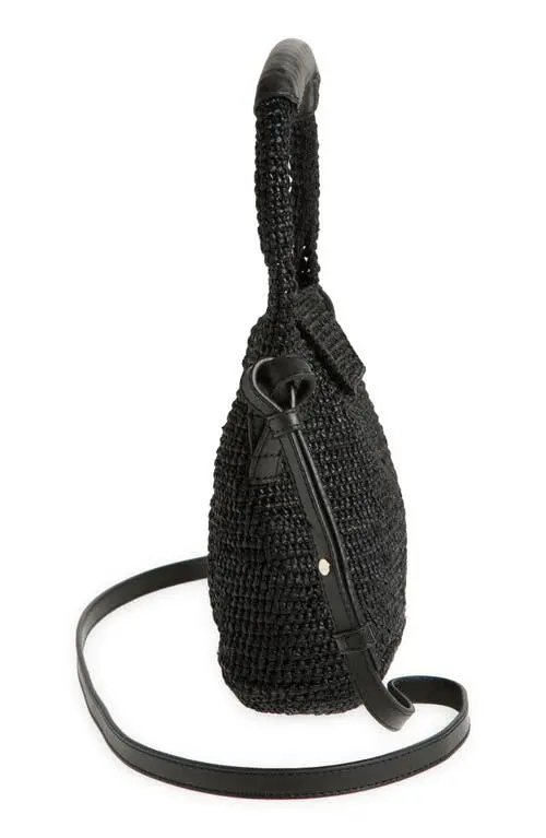 Helen Kaminski Yala Mini Raffia Shoulder Bag - Charcoal/ Black