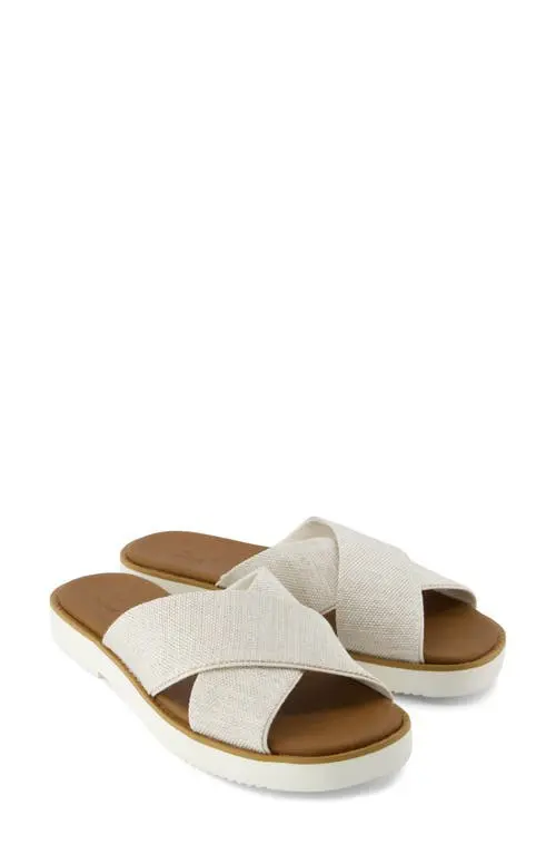 Toms Mae Crisscross Slide Sandal - Natural Ivory