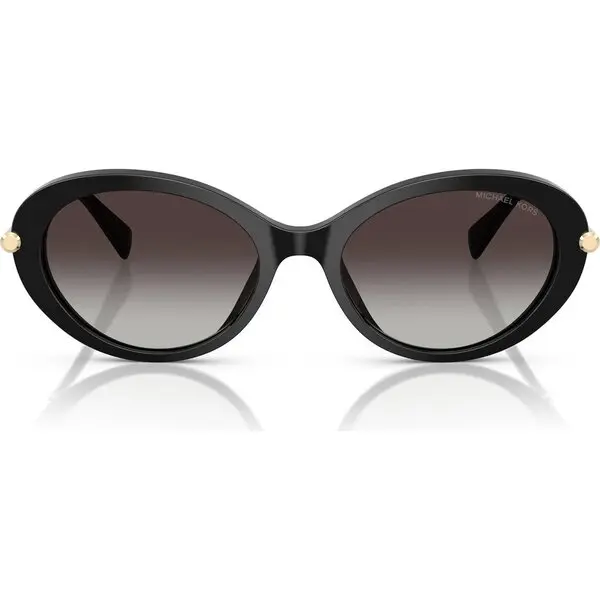 Michael Kors 53mm Oval Sunglasses - Black / Dark Grey Gradient