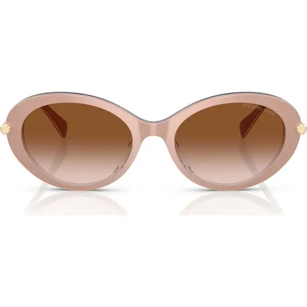 Michael Kors 53mm Oval Sunglasses - Light Sand Laminate / Brown