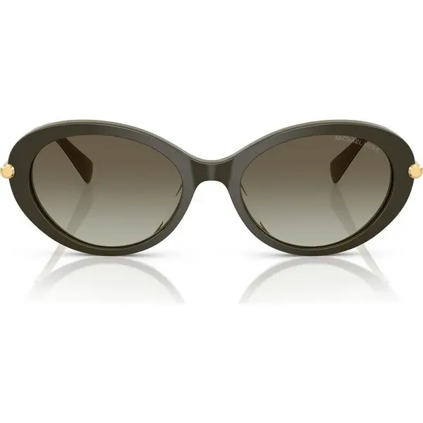 Michael Kors 53mm Oval Sunglasses - Olive Smoke / Olive Gradient