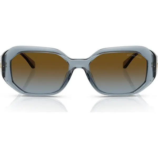 Michael Kors 54mm Geometric Sunglasses - Denim Transparent / Brown Blue