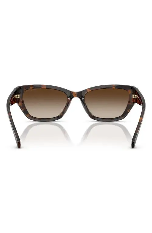 Michael Kors 56mm Geometric Sunglasses - Dark Tortoise / Smoke Gradient