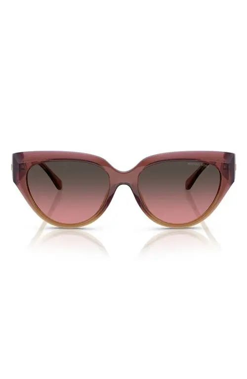 Michael Kors 55mm Cat Eye Sunglasses - Dusty Rose Brown / Brown Rose