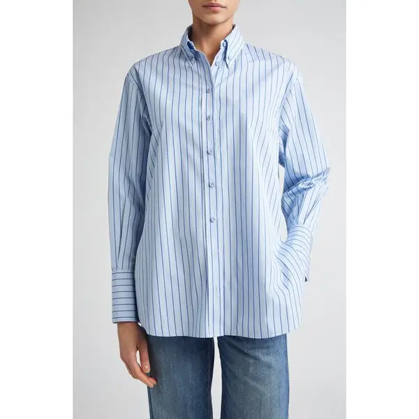 Akris Stripe Cotton Button-down Shirt