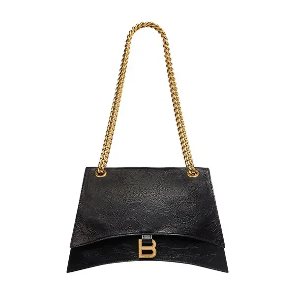 Balenciaga Medium Crush Chain Bag - Black