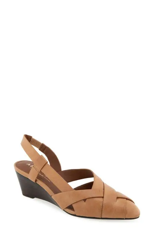 Aerosoles Carmel Slingback Pump - Tan Burnished Leather