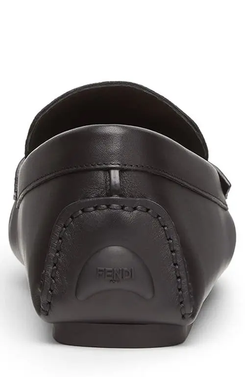 Fendi Ff Square Driving Loafer - Tobacco/ Nero