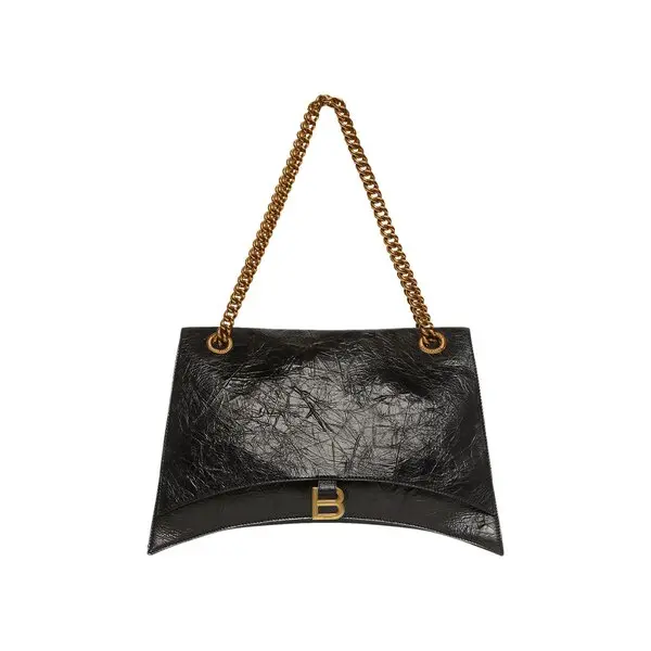 Balenciaga Large Crush Chain Shoulder Bag - Black