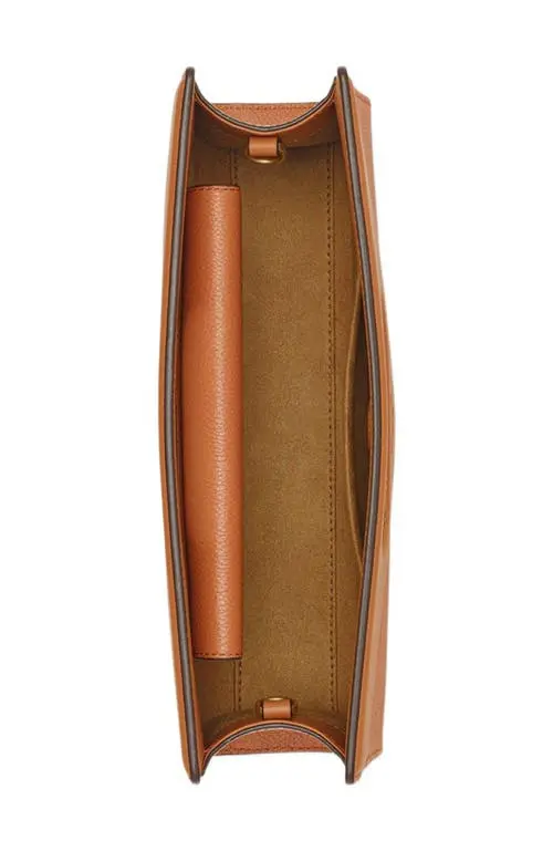 Mcm Embossed Leather Tote - Cognac