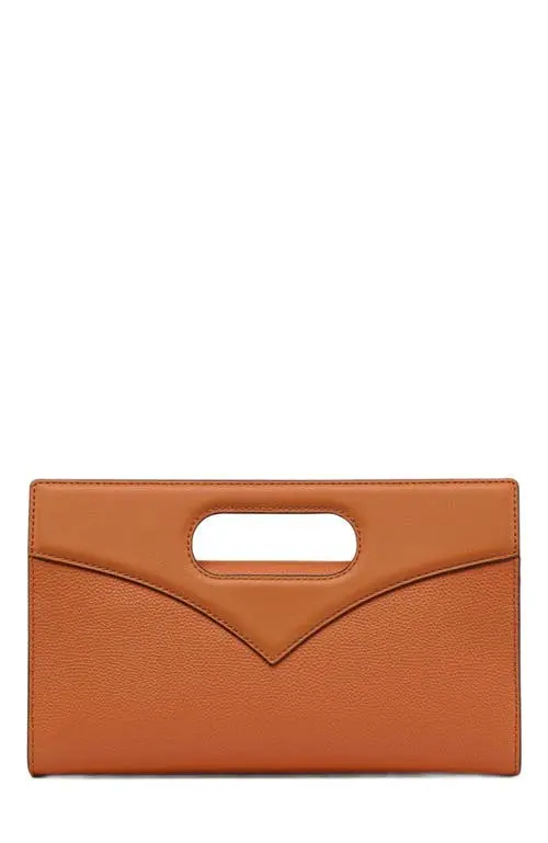 Mcm Embossed Leather Tote - Cognac