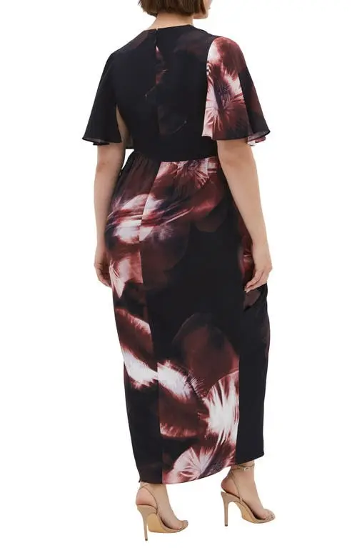 City Chic Braelynn Floral Flutter Sleeve Maxi Dress