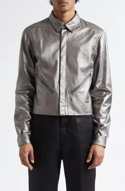 Rick Owens Tour Alice Metallic Leather Jacket