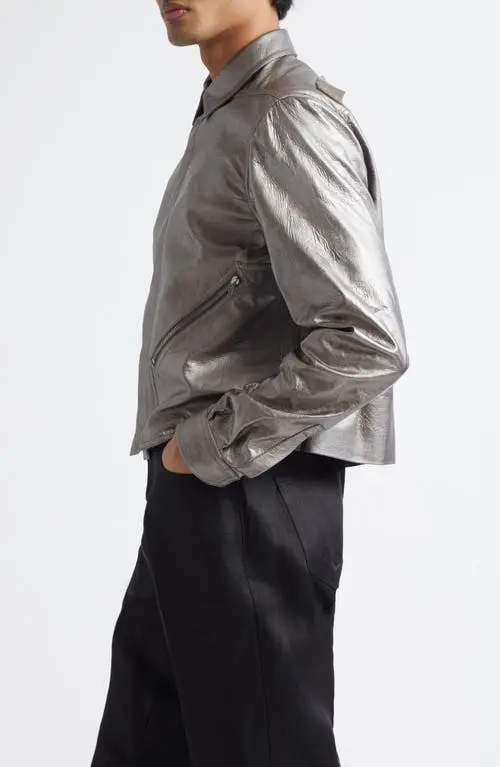 Rick Owens Tour Alice Metallic Leather Jacket