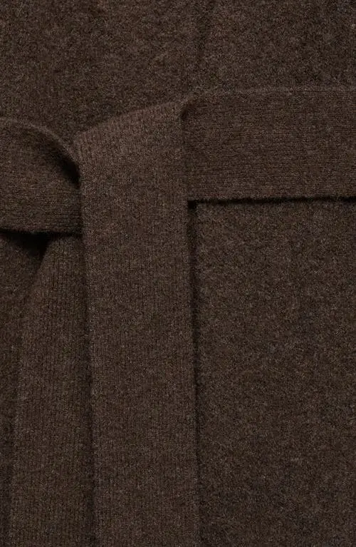 Mango Longline Tie Belt Cardigan