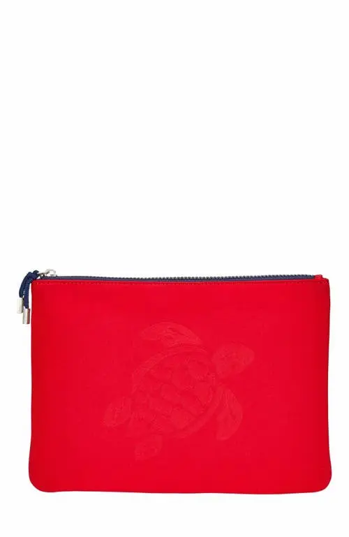 Vilebrequin Turtle Neoprene Zipped Beach Pouch - Coquelicot