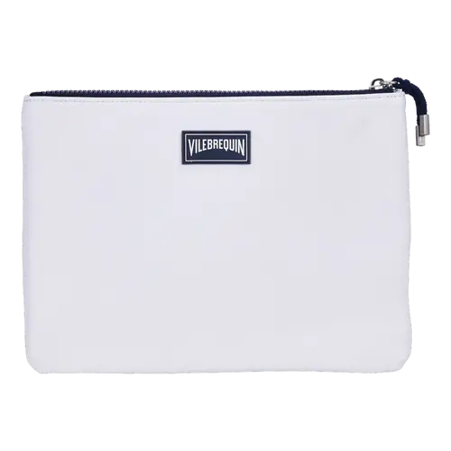 Vilebrequin Solid Neoprene Pouch With Textured Turtle Detail - Blanc