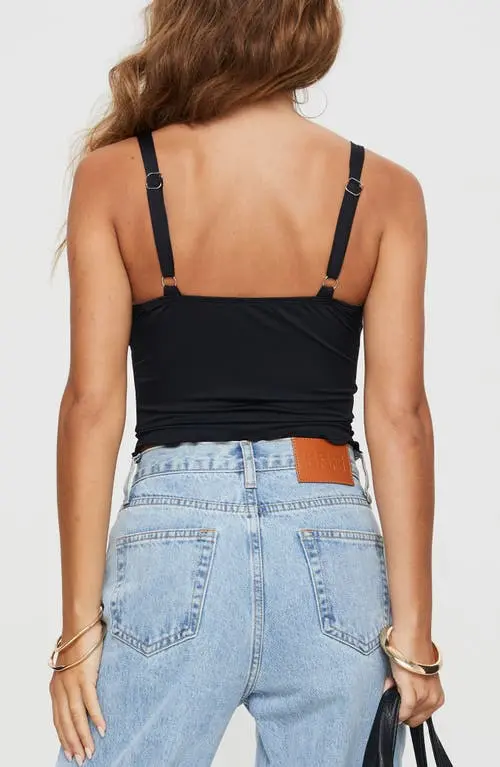Princess Polly Greyer Stretch Crop Camisole - Black