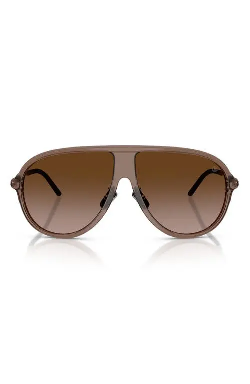 Moncler 61mm Pilot Sunglasses - Transparent Brown / Brown