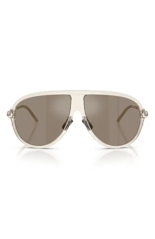 Moncler 61mm Pilot Sunglasses - Transparent Butter / Brown