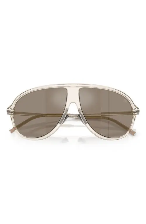 Moncler 61mm Pilot Sunglasses - Transparent Butter / Brown