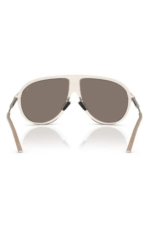Moncler 61mm Pilot Sunglasses - Transparent Butter / Brown