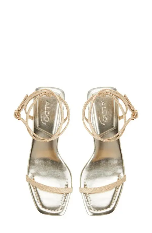 Aldo Strappy Ankle Sandals - Gold