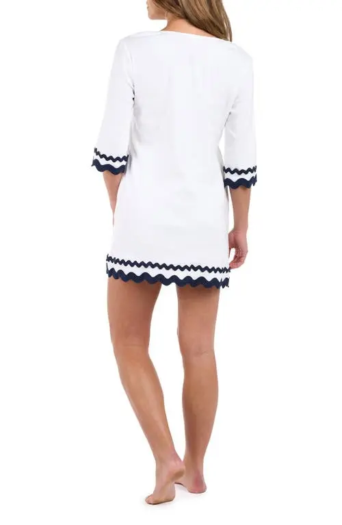 La Blanca Scallop Trim Linen-blend Tunic