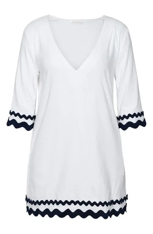 La Blanca Scallop Trim Linen-blend Tunic