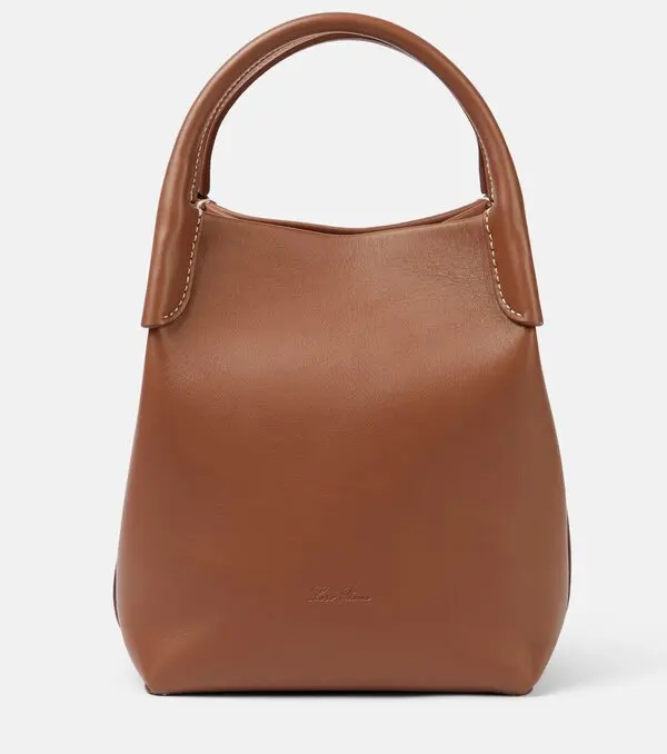 Loro Piana Bale Small Leather Tote Bag - Brown