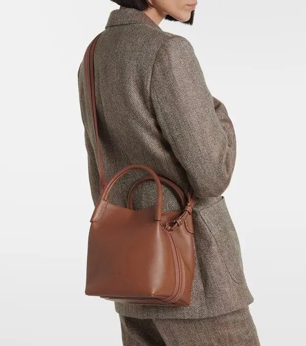 Loro Piana Bale Small Leather Tote Bag - Brown