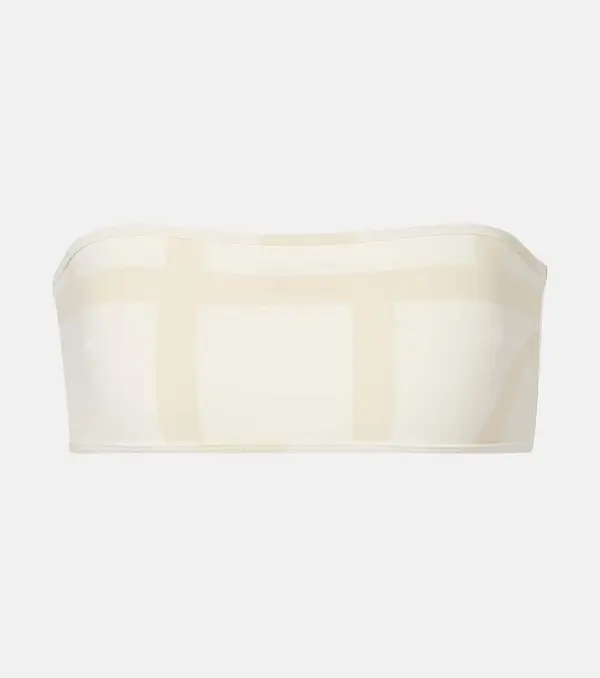 TOTEME Monogram Bandeau Bikini Top - White