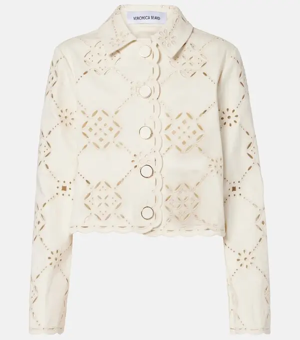 Veronica Beard Adelaide Laser-cut Cropped Jacket