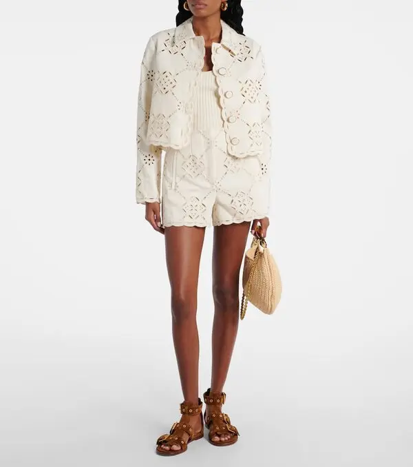 Veronica Beard Adelaide Laser-cut Cropped Jacket